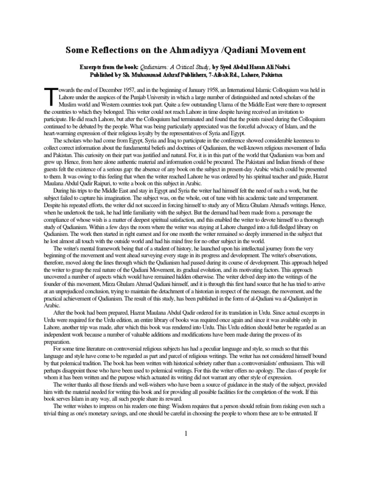 Understanding Qadianism's Impact | PDF | Pakistan | Prophets And ...