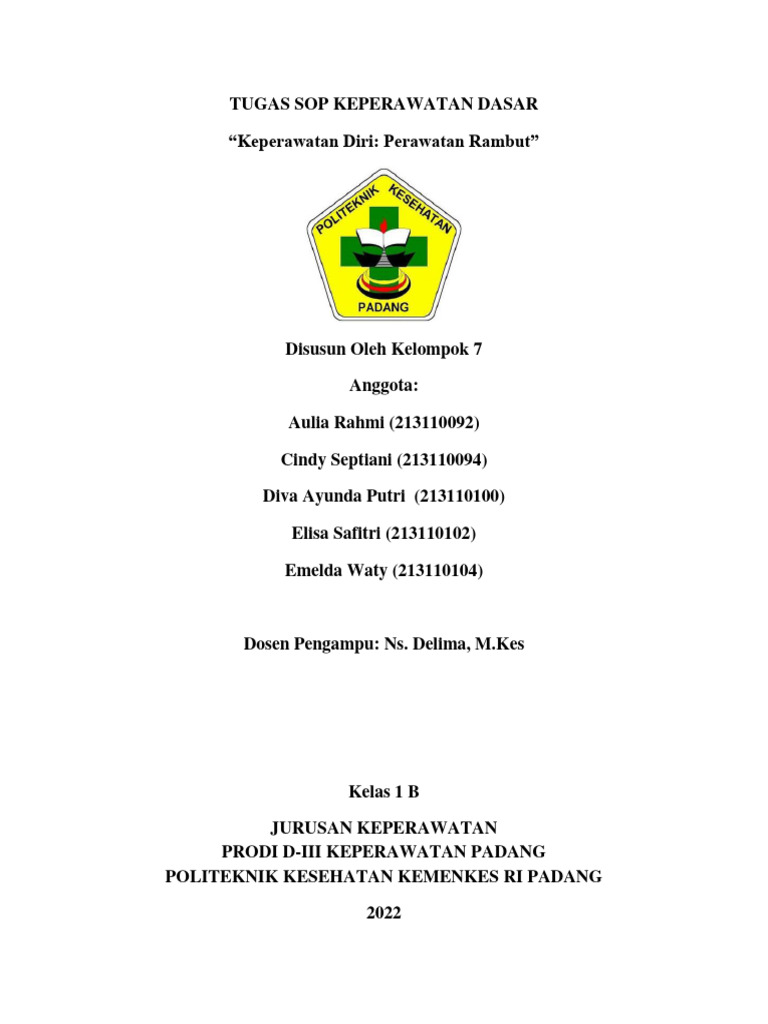 SOP Perawatan Rambut Keperawatan | PDF | Sains & Matematika