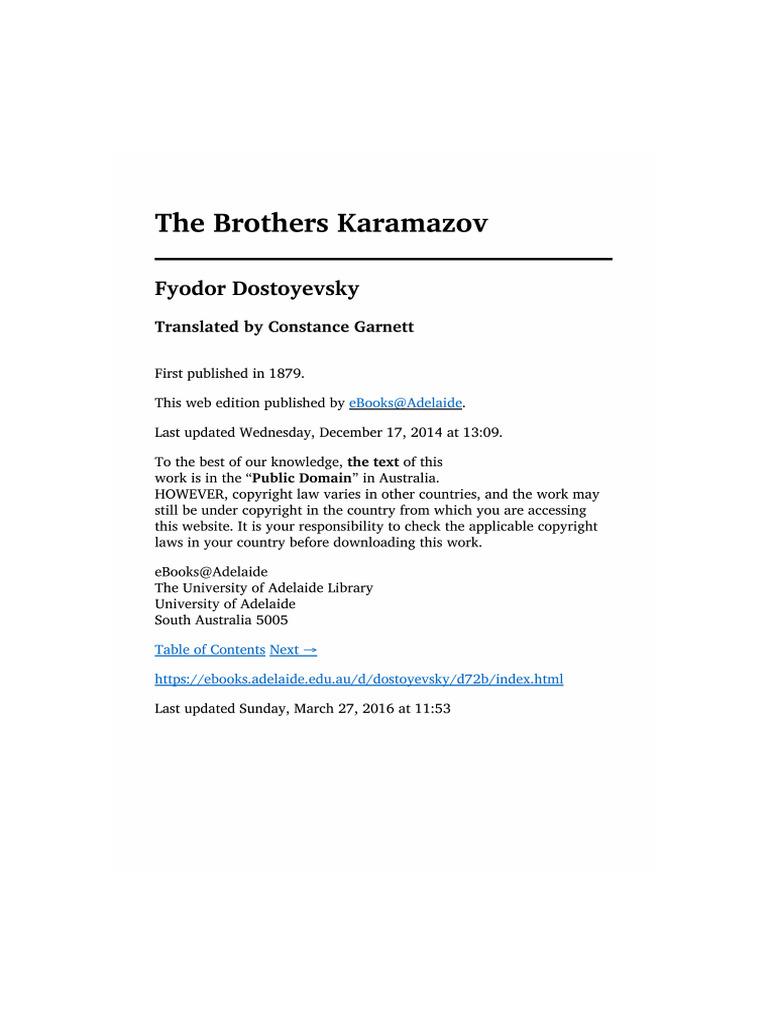 The Brothers Karamazov | PDF