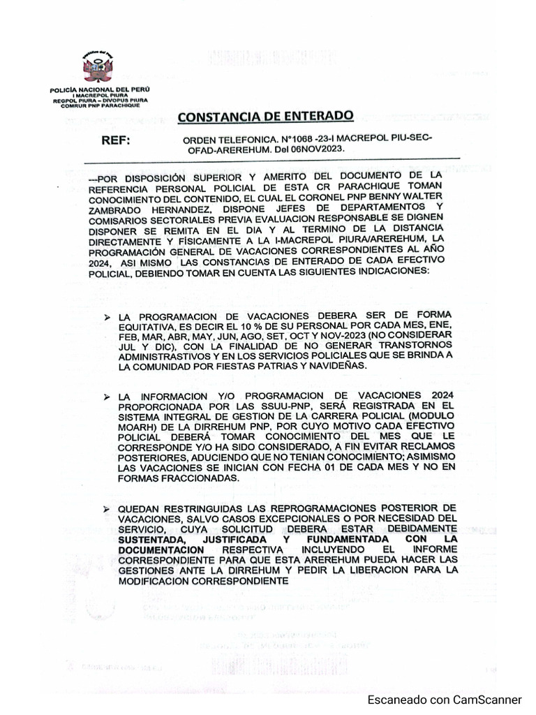 Constancia de Enterado | PDF