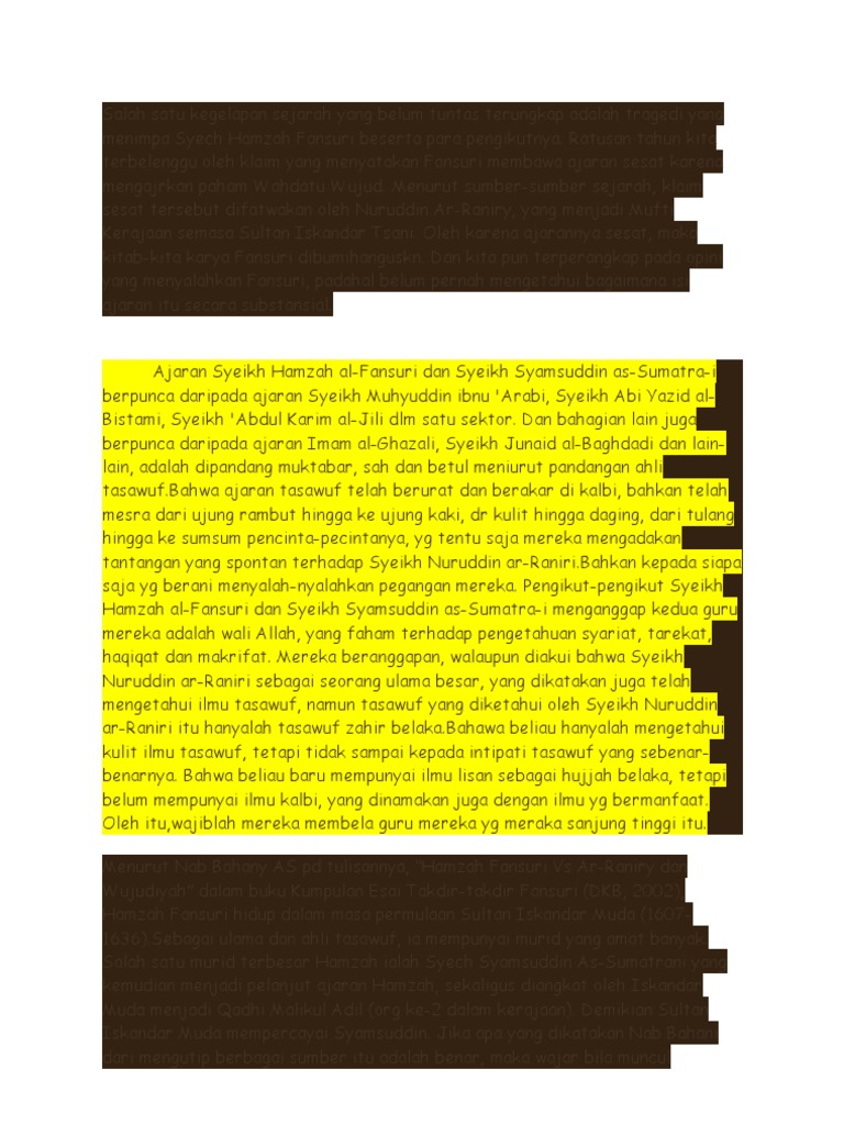 Kisah Hamzah Fansuri | PDF