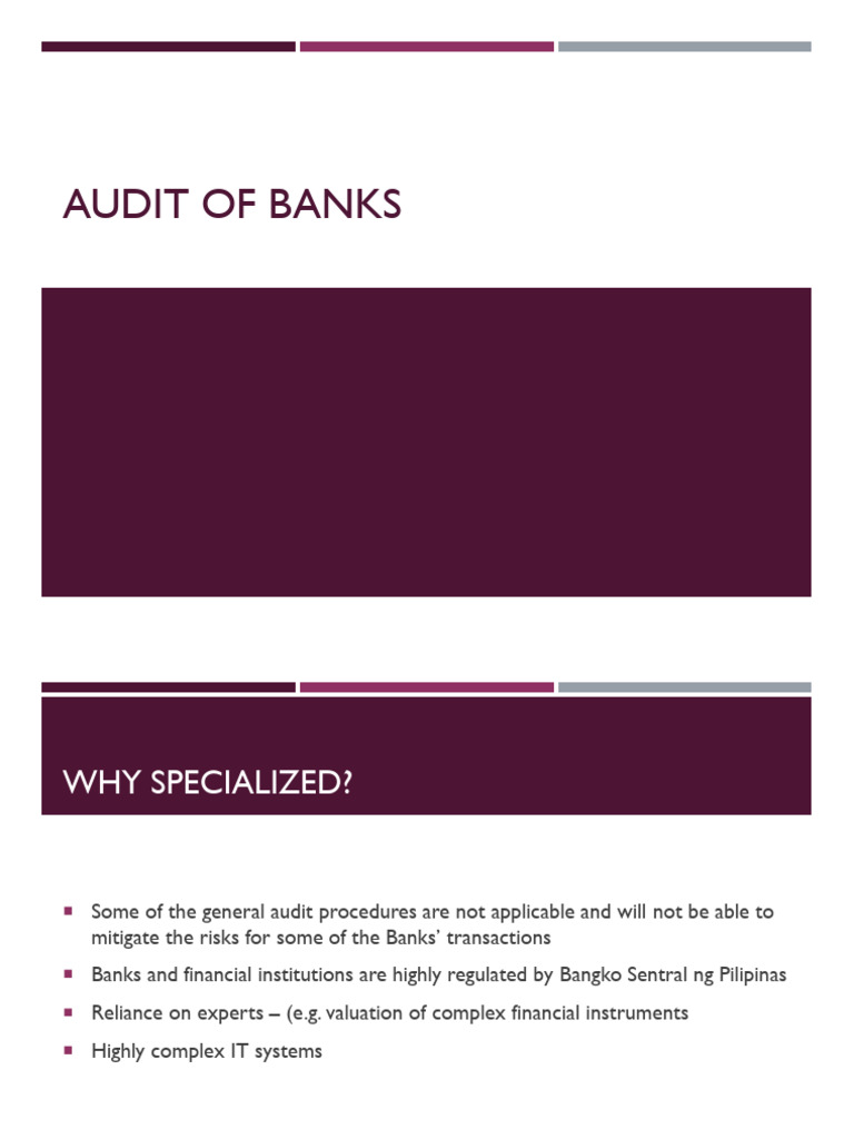 Audit of Banks | PDF | Audit | Loans