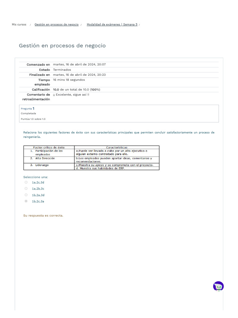 Modalidad de Exámenes - Semana 5 - Revisión Del Intento | Descargar gratis PDF | Procesos de ...