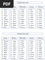 Dictados Semanales para Primer Grado | PDF