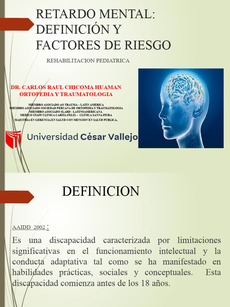 Retardo Mental. Ucv. DR Chicoma | PDF | Discapacidad intelectual ...