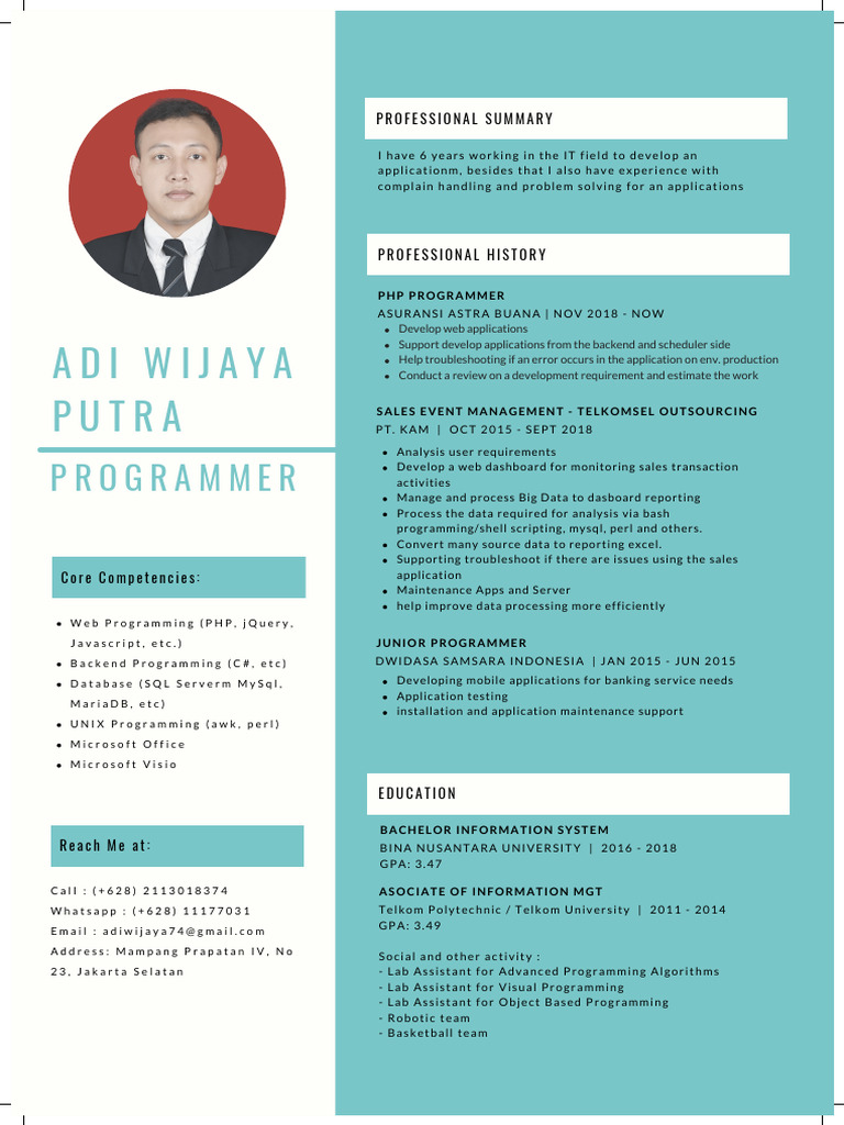 Curriculum Vitae 2021 | PDF | Application Software | My Sql