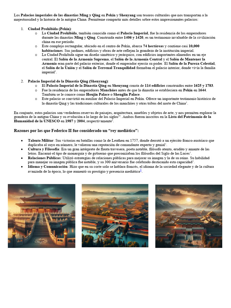 Palacios Imperiales de China: Ming y Qing | PDF