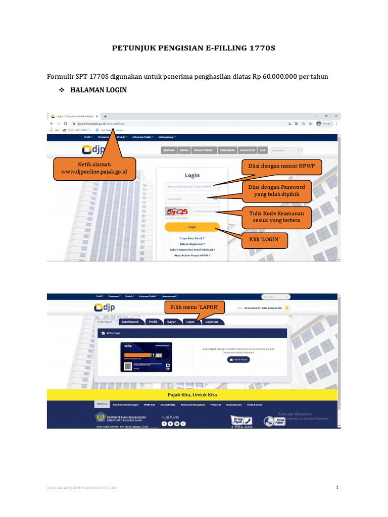 Petunjuk Pengisian Efilling 1770S 2023 | PDF