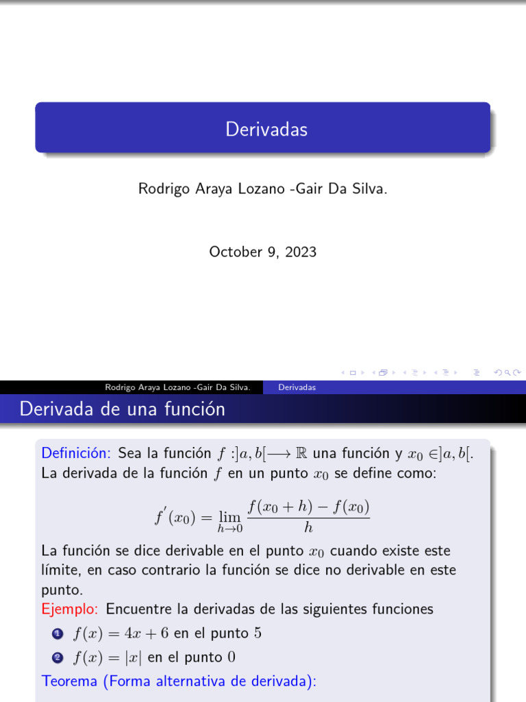 Clase Derivadas | PDF | Derivado | Función (Matemáticas)