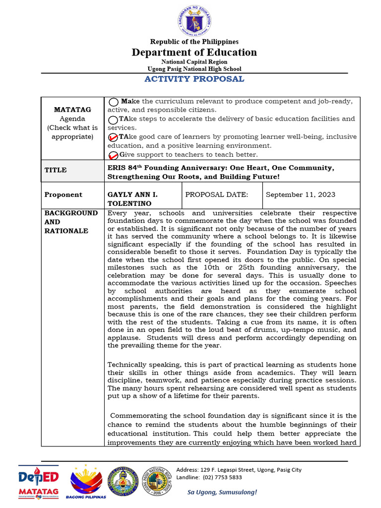 Activity Proposal | PDF
