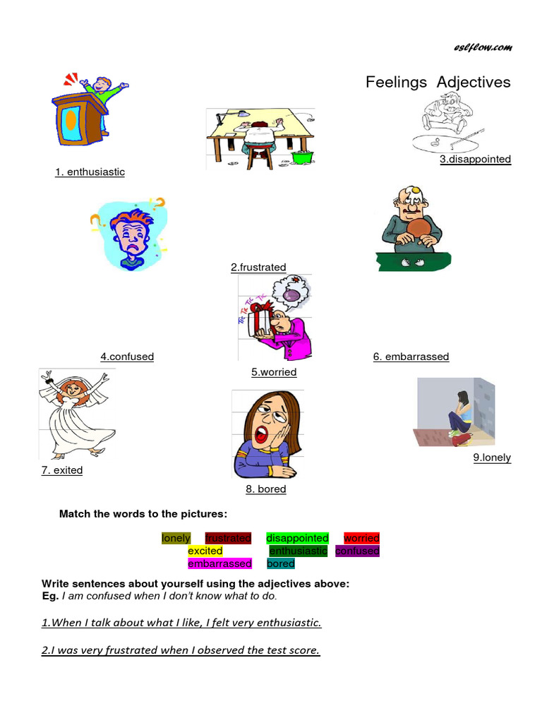Feelings Adjectives | PDF