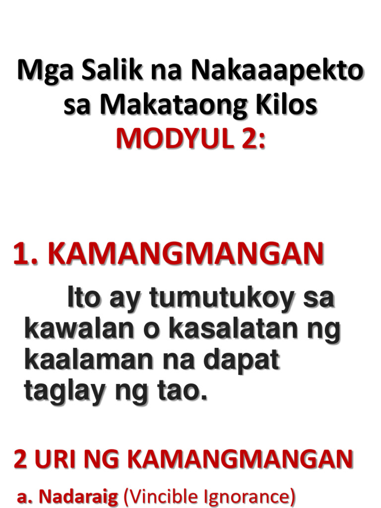 Notes No 2 Modyul 2 Salik Na Nakaaapekto Sa Makataong Kilos | PDF