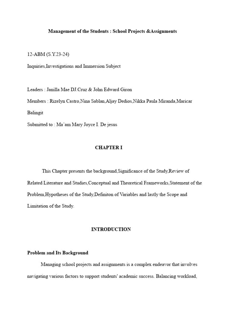 RESEARCH Chapter 1 GROUP212 ABM 4 2 Copy 2 3 Copy 2 1 | PDF | Homework | Learning