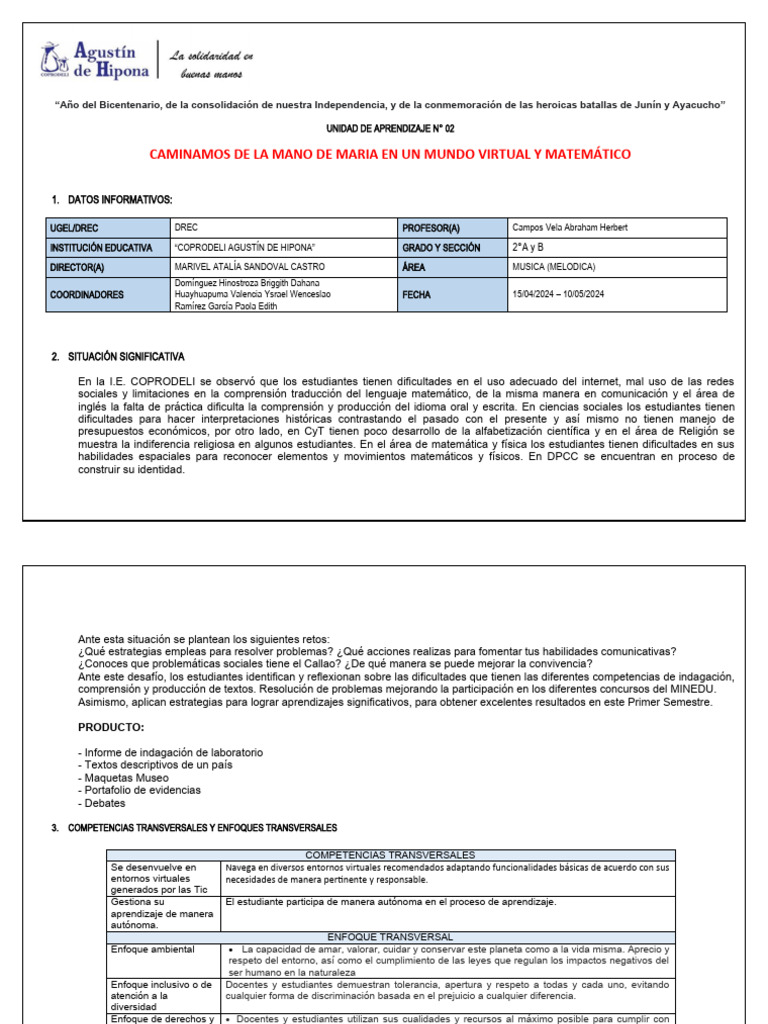 Unidades Segundo de Secundaria | PDF | Clave | Armonía