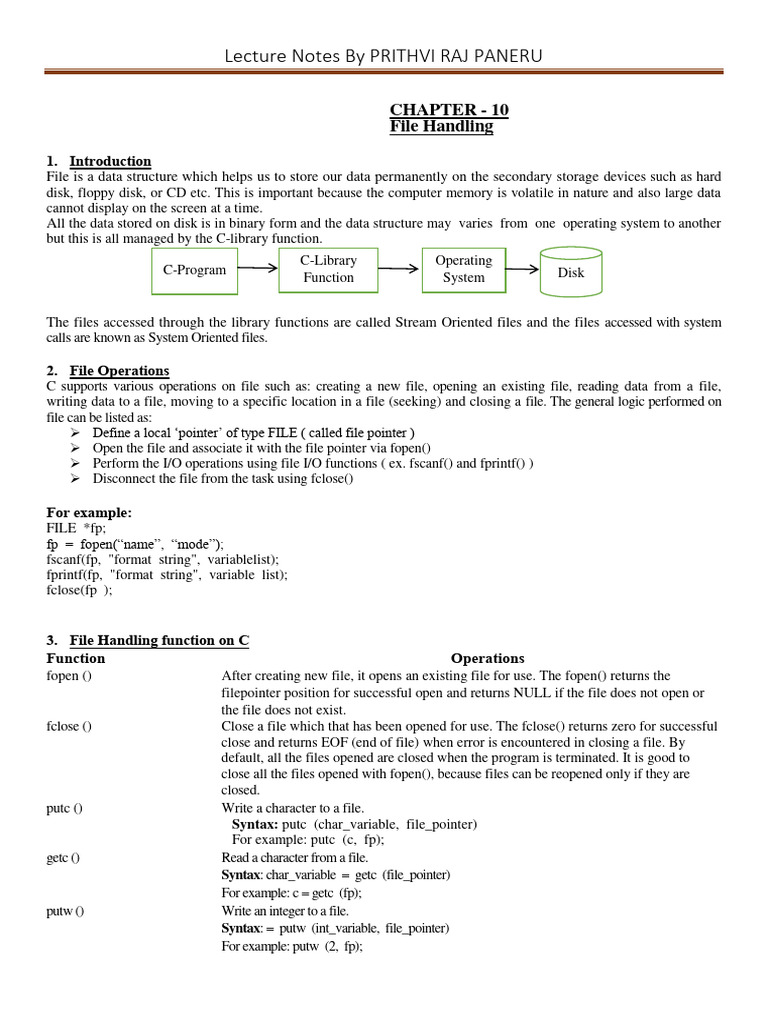 unit-10_FileHandling | PDF | Computer File | Computer Data Storage unit-10_FileHandling | PDF | Computer File | Computer Data Storage