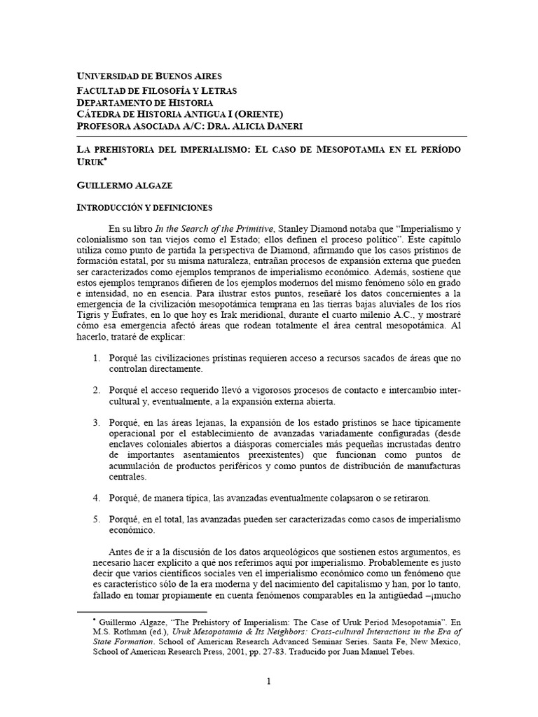 ALGAZE, Guillermo - La Prehistoria Del Imperialismo | PDF | Mesopotamia ...