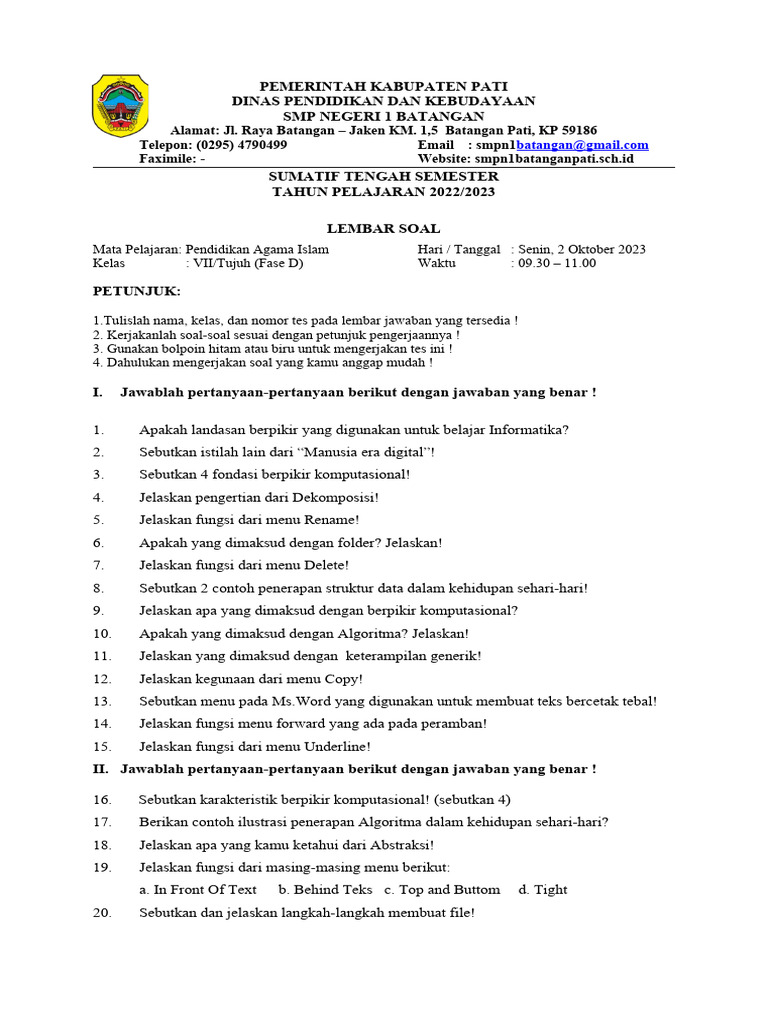 STS Informatika 2023 | PDF | Seni