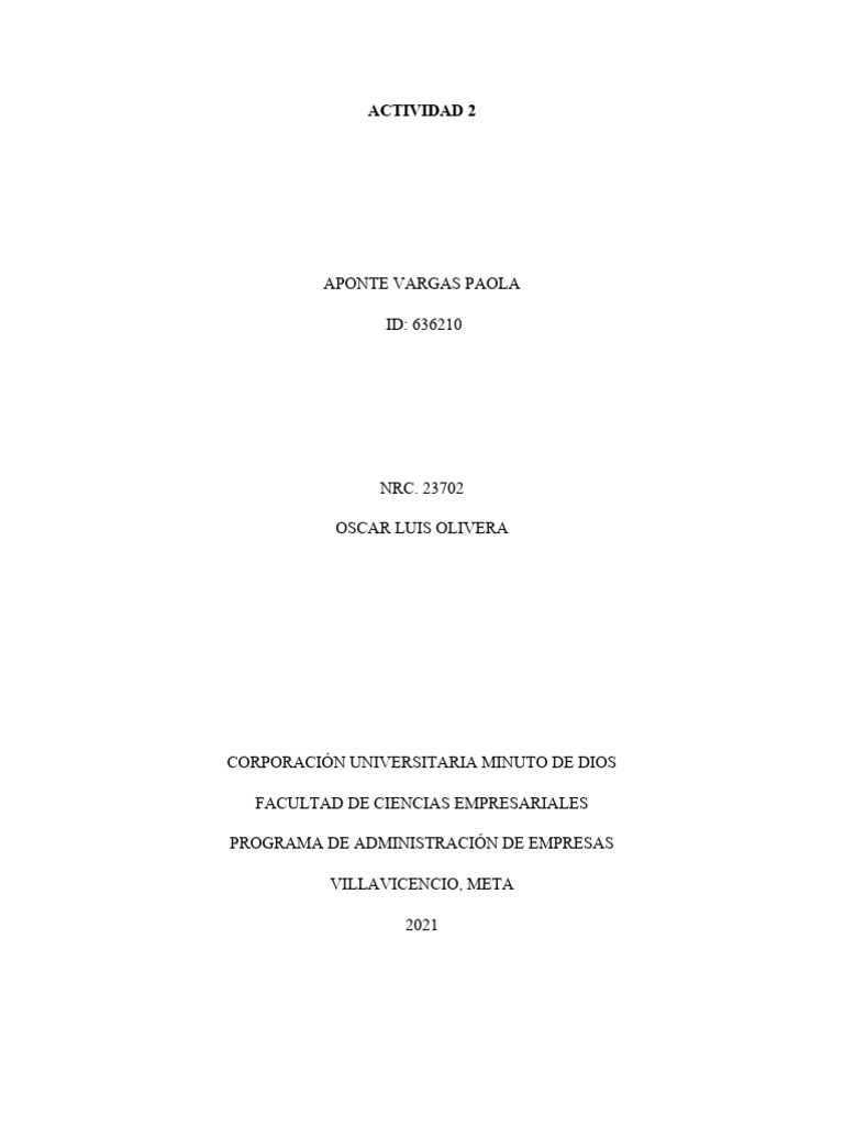 Actividad 2 Inlges | PDF