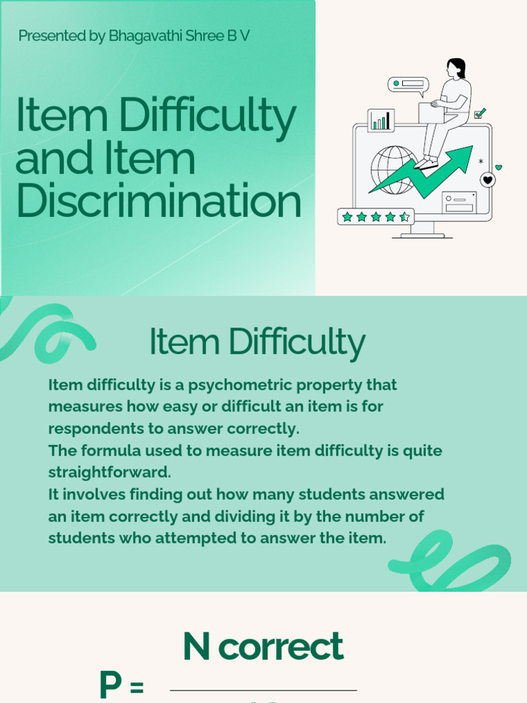 Item Difficulty and Item Discrimination | PDF | Methodology | Psychology