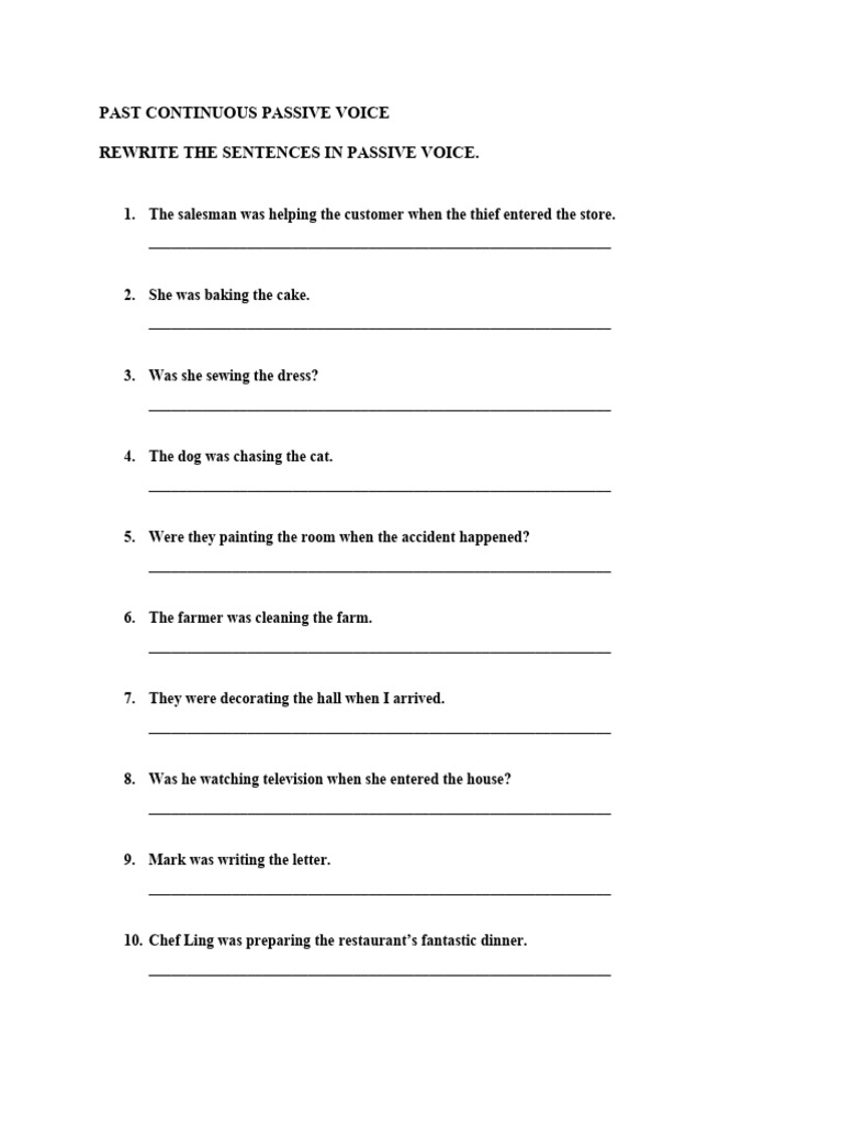 Past Continuous Passive Voice | PDF