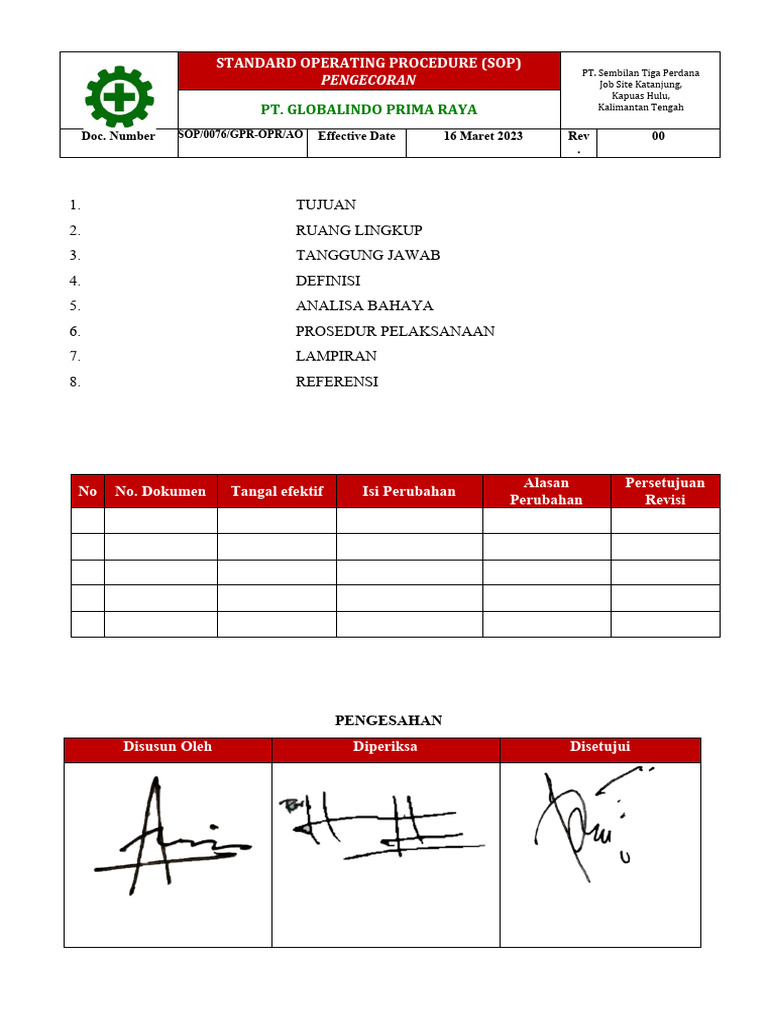 SOP-0076-GPR-OPR-PENGECORAN BOX CULVERT | PDF