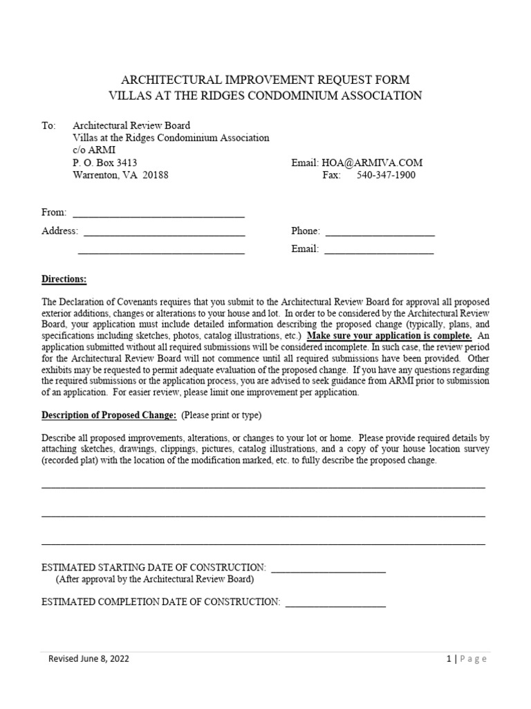 SAMPLE08 Architectural Improvement Request-2022.06.08-Final | PDF