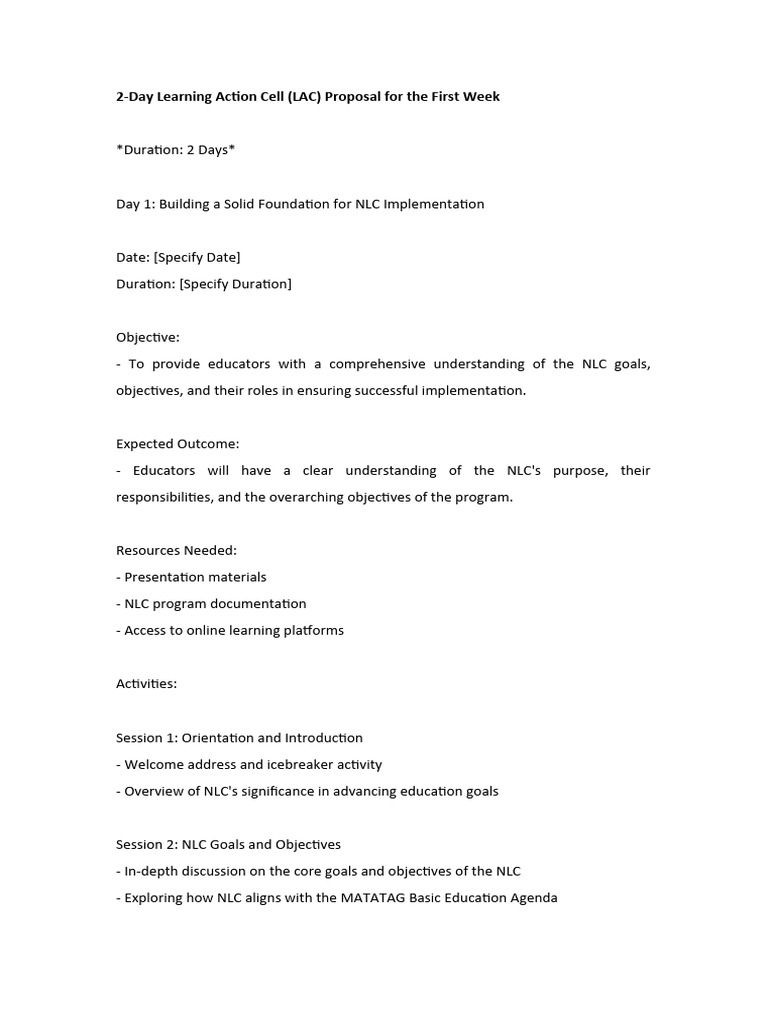 10 Lac Proposal - Math Week 1 To 5 | PDF | Classroom Management ...