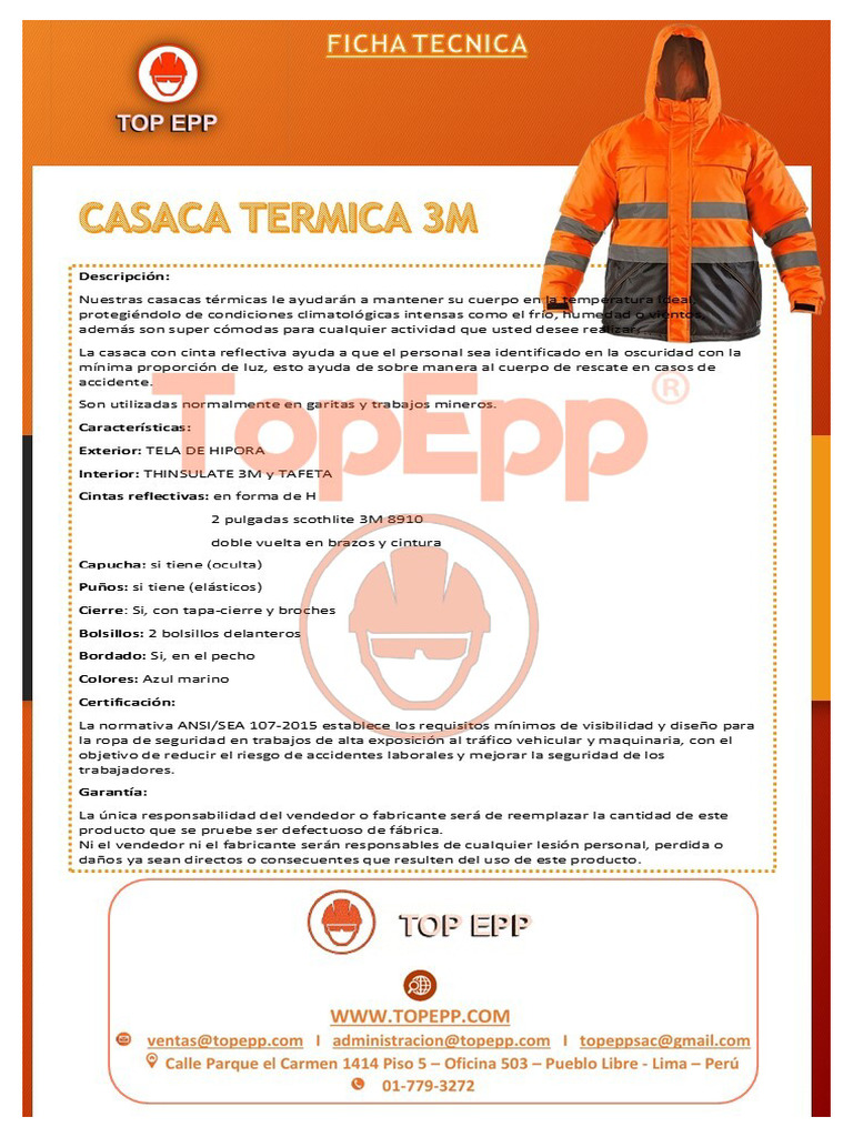 Casaca Termica 3M | PDF