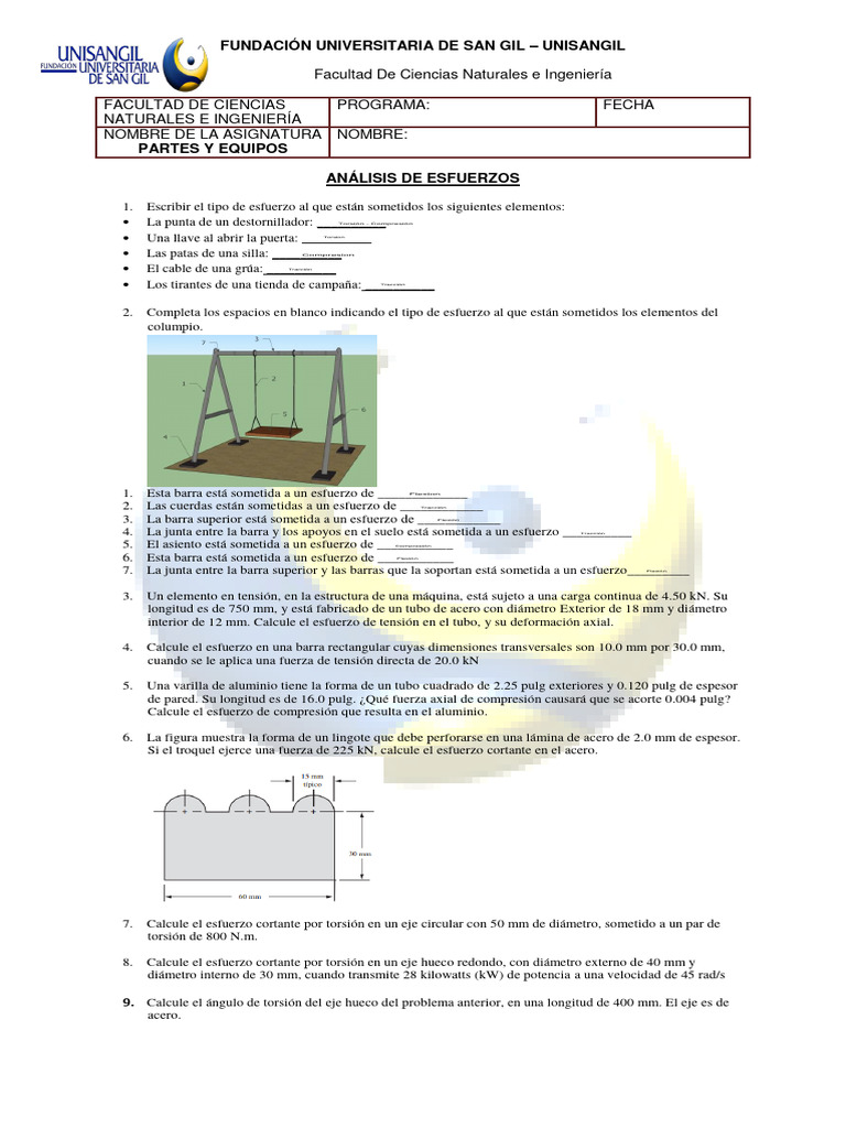 Análisis de Esfuerzos en Elementos Mecánicos | PDF | Doblar | Acero
