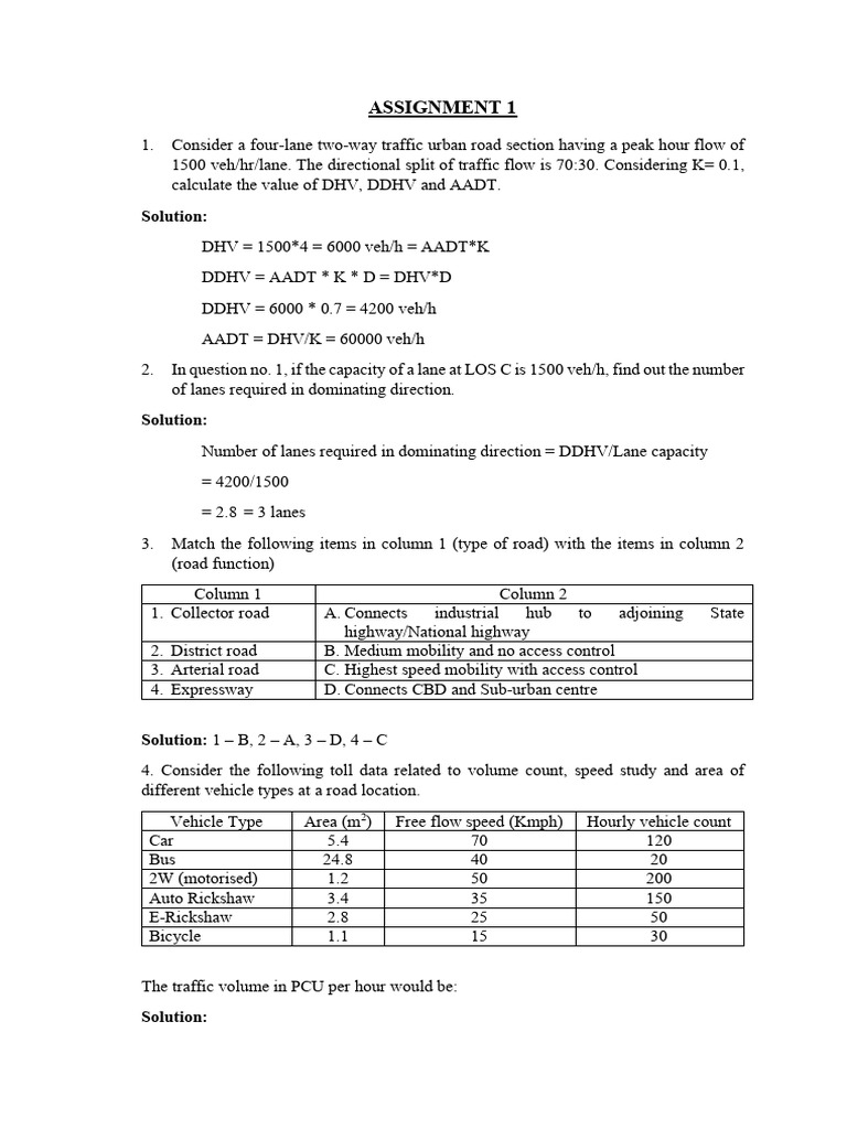 Assignment 1 2 | PDF | Lane | Traffic Assignment 1 2 | PDF | Lane | Traffic