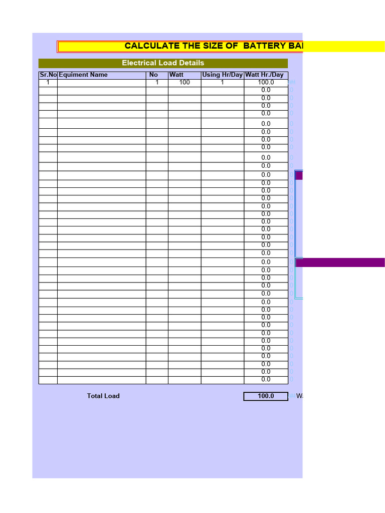Battery Size Calculator 22-8-12 | PDF | Power Inverter | Rechargeable ...