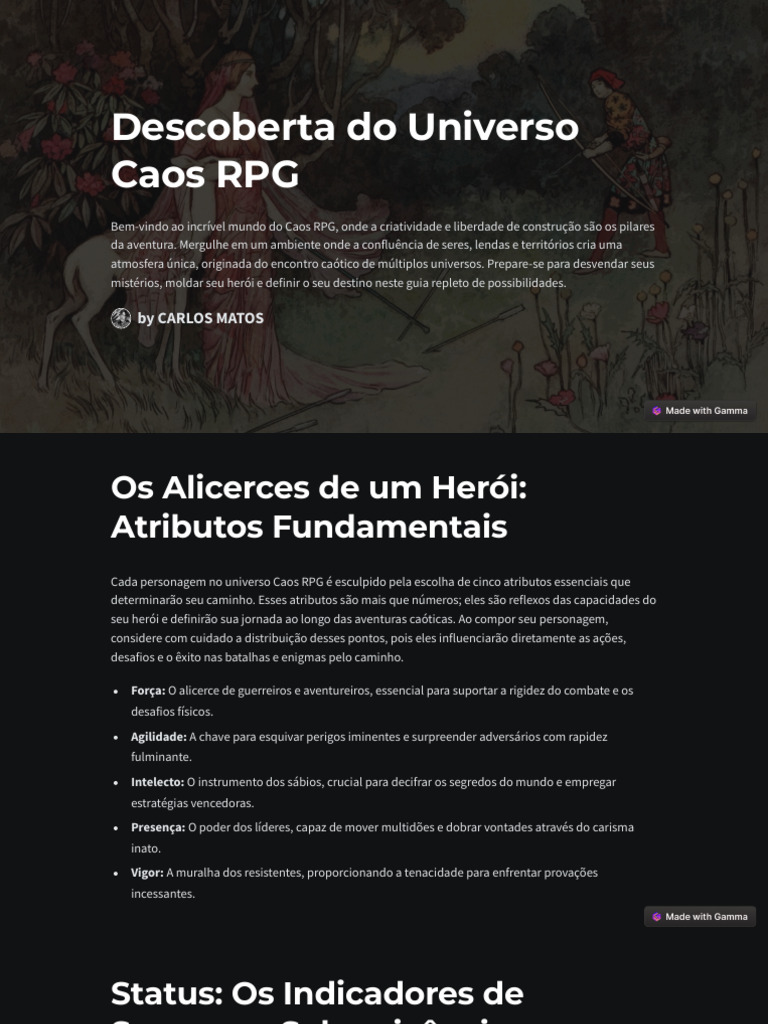 Descoberta Do Universo Caos RPG | PDF | Jogos de RPG | Herói
