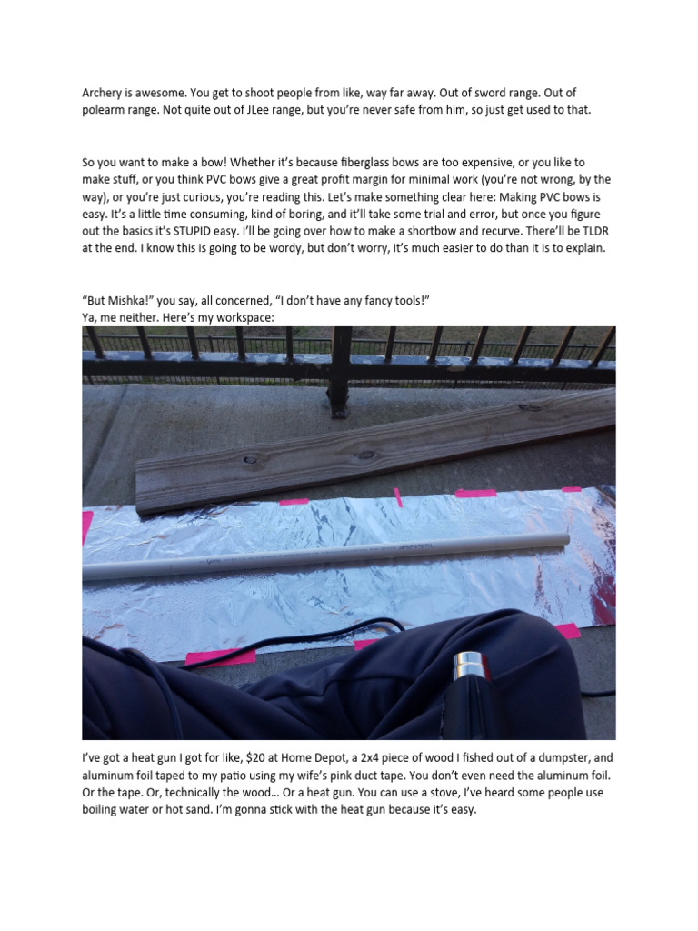 DIY PVC Bow Making Guide | PDF | Bow And Arrow | Arrow