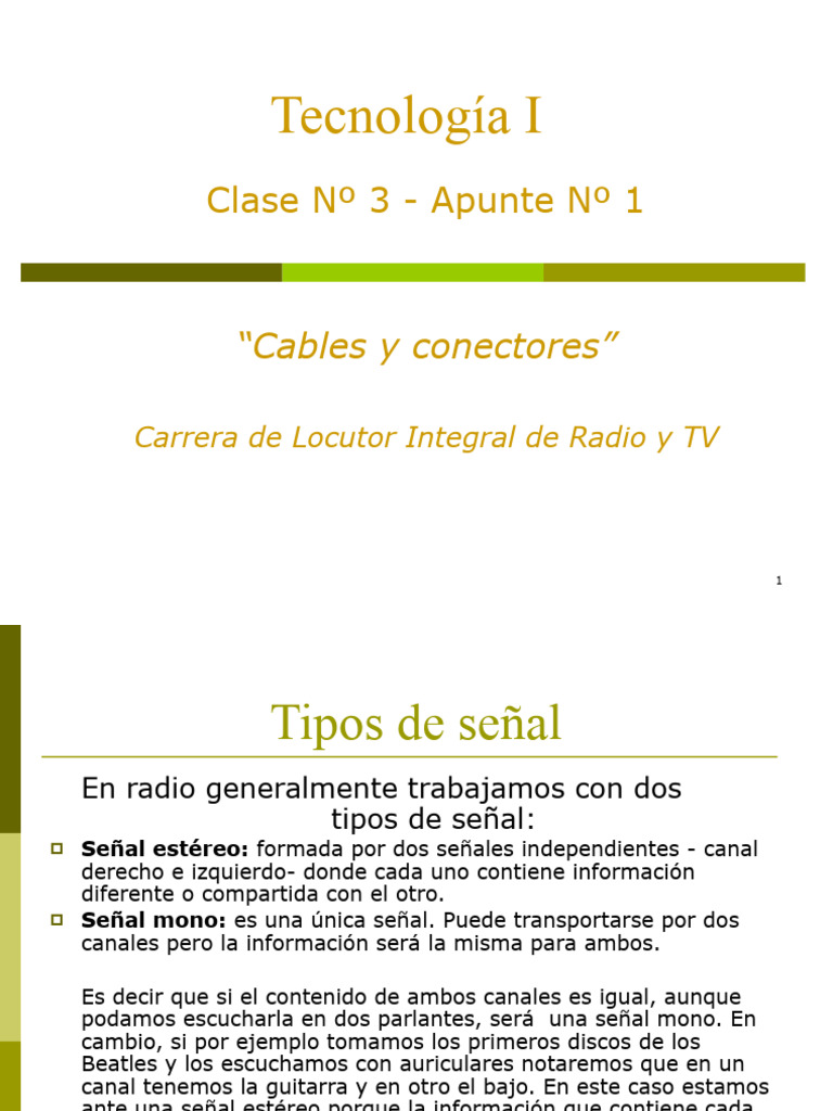 Clase 03 - Apunte Nro 1 - Cables y Conectores 1 | PDF | Conector ...