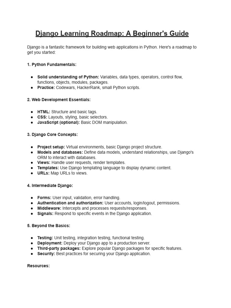 Road Map For Learning Django | PDF | Web Application | World Wide Web