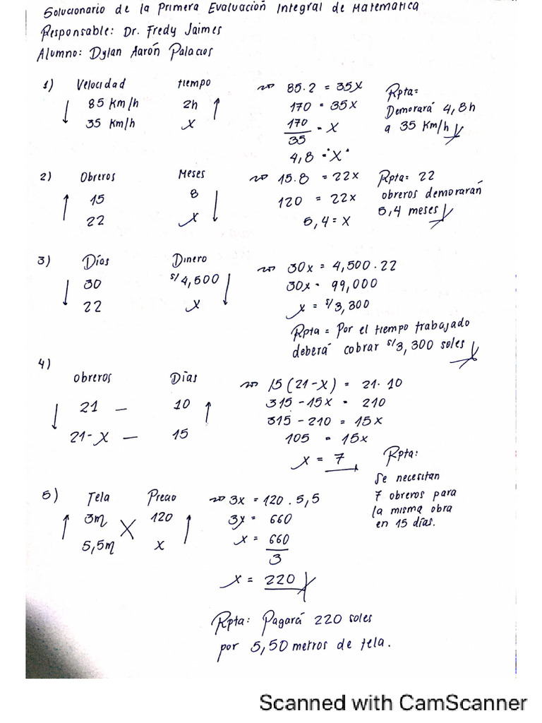 Matemática Solucionario | PDF