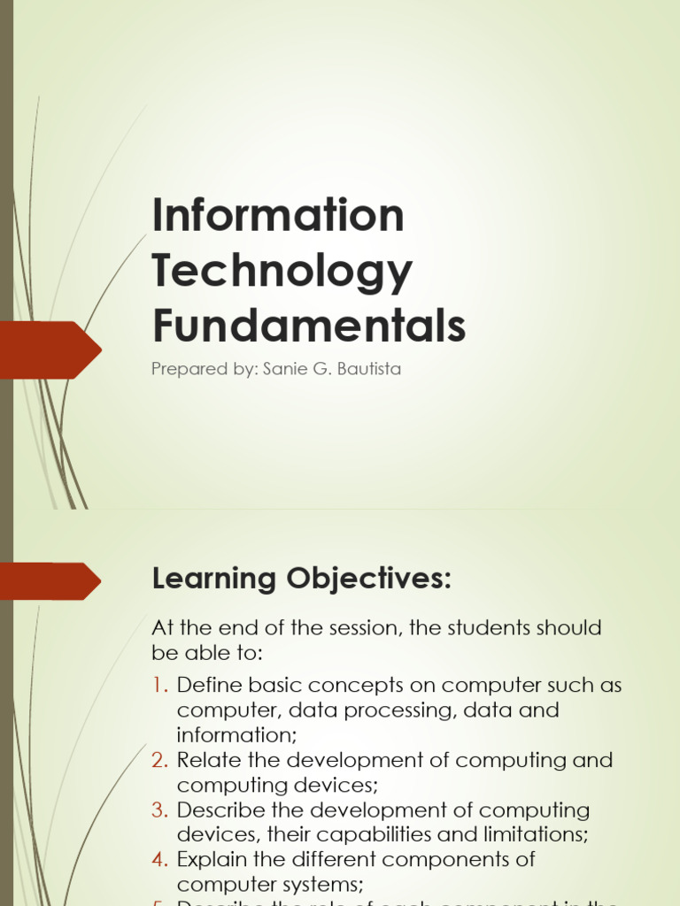Unit 1.1 IT Fundamentals | PDF | Microcomputers | Personal Computers