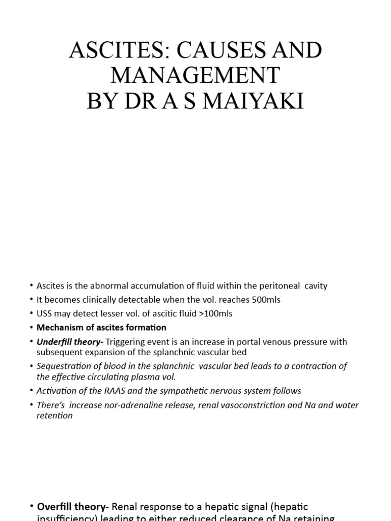 Ascites Causes and Management | PDF | Vasodilation | Liver