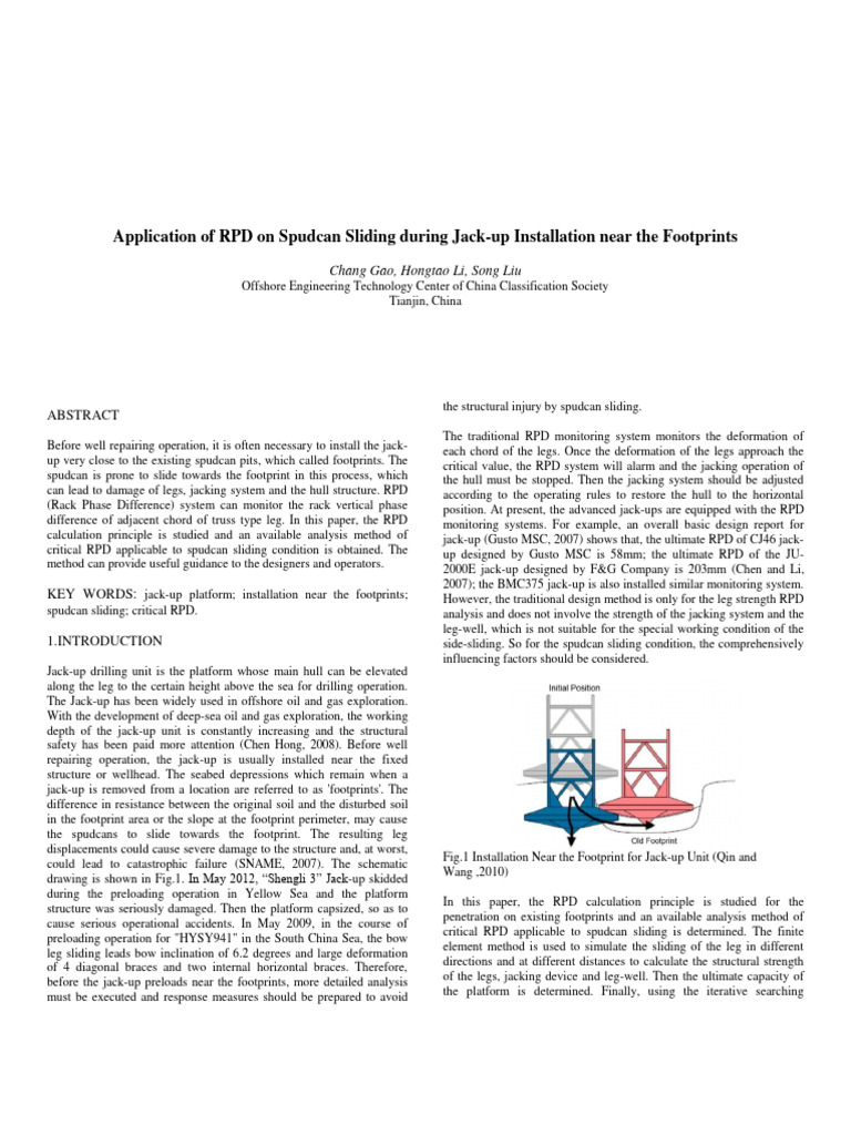Application of RPD on Spudcan Sliding (1) | PDF | Truss | Beam (Structure)