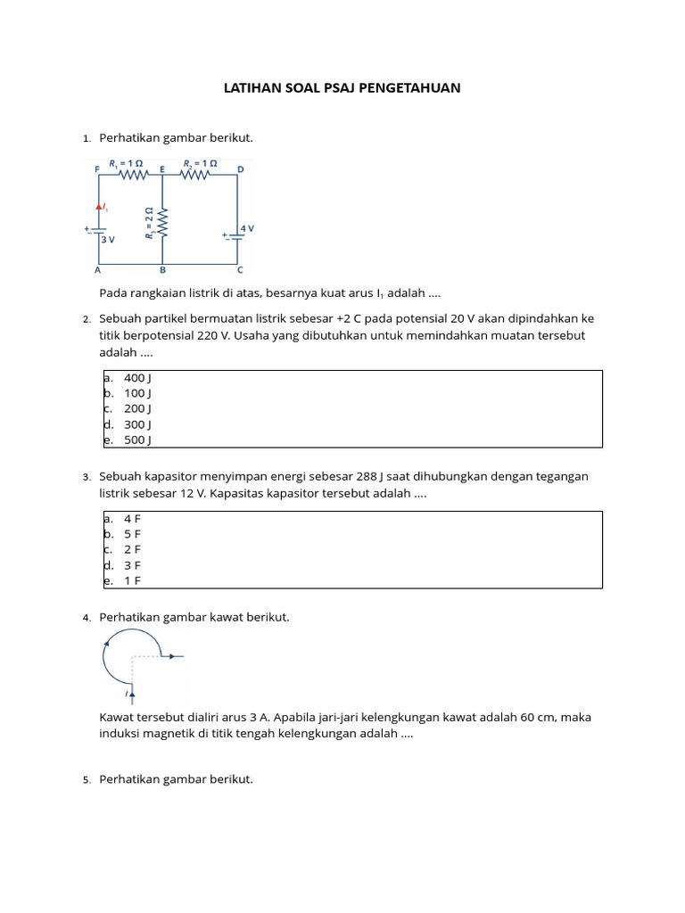Latihan Soal Psaj Pengetahuan | PDF | Teknologi & Rekayasa