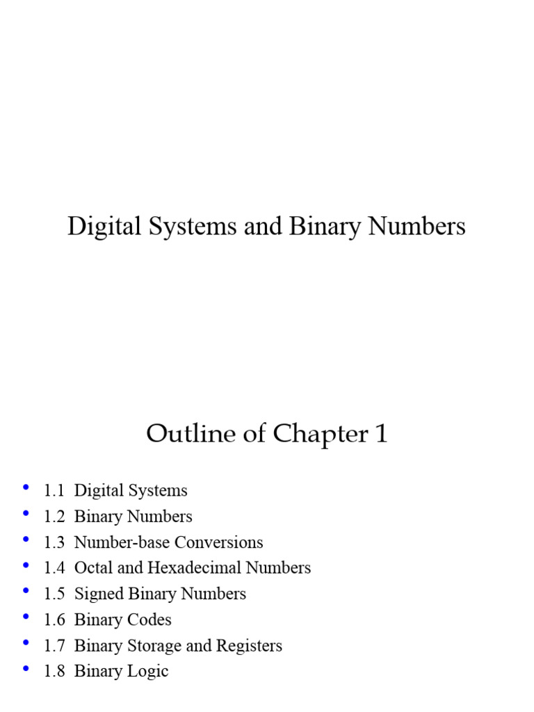 Topic 2 Digital System and Binary Numbers | PDF | Binary Coded Decimal | Digital Signal