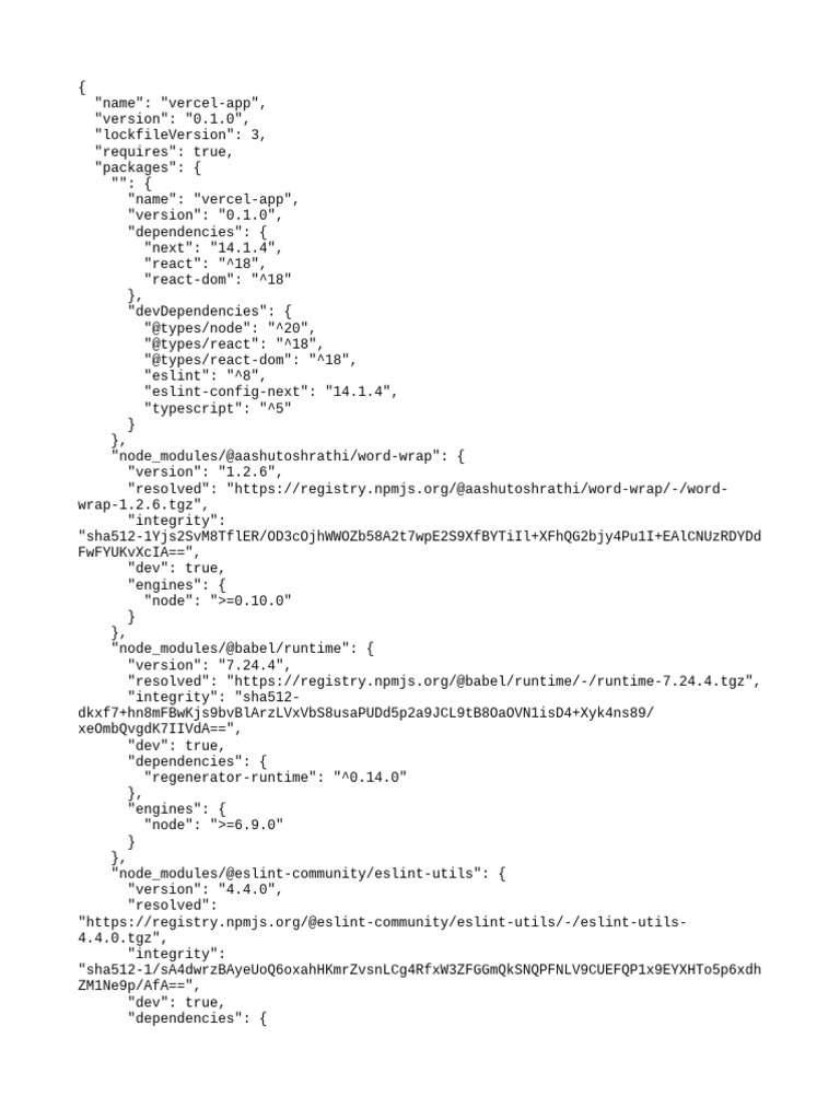 Vercel App Package Dependencies Overview | PDF | Computer Engineering ...