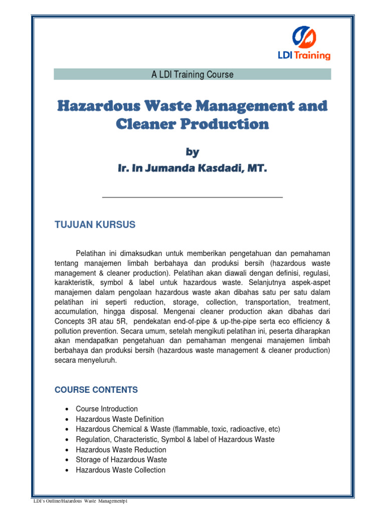 Hazardous Waste Management | PDF