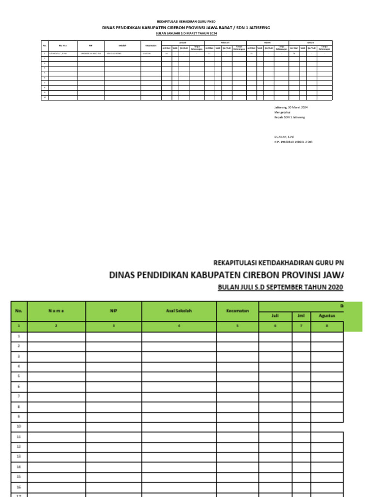 Rekap Absen Jan-Mar | PDF