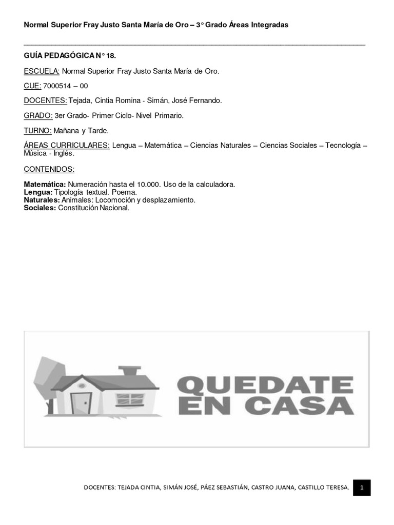 NSupFrayJustoSantaMariádeOro 3grado ÁreasIntegradas Guía18 | PDF | Esqueleto