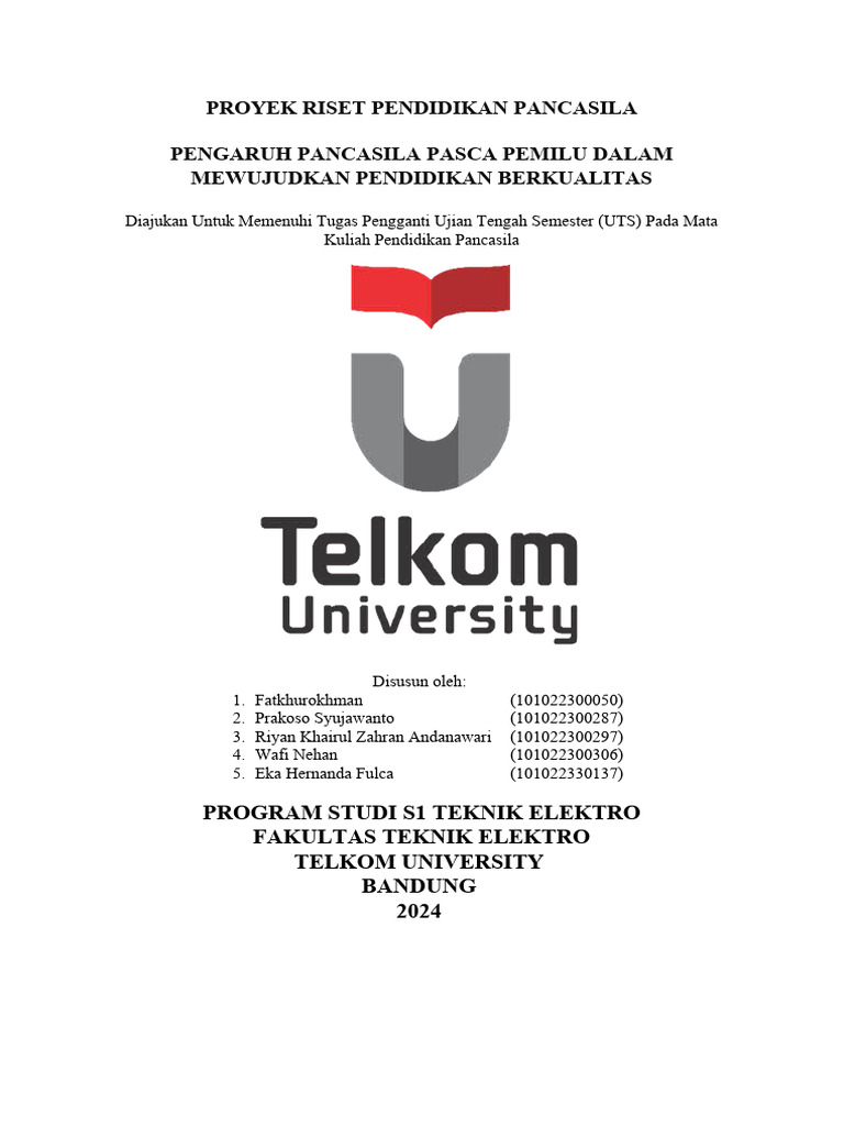 Proyek Riset Pancasila Judul Pengaruh Pancasila Pasca Pemilu Dalam ...