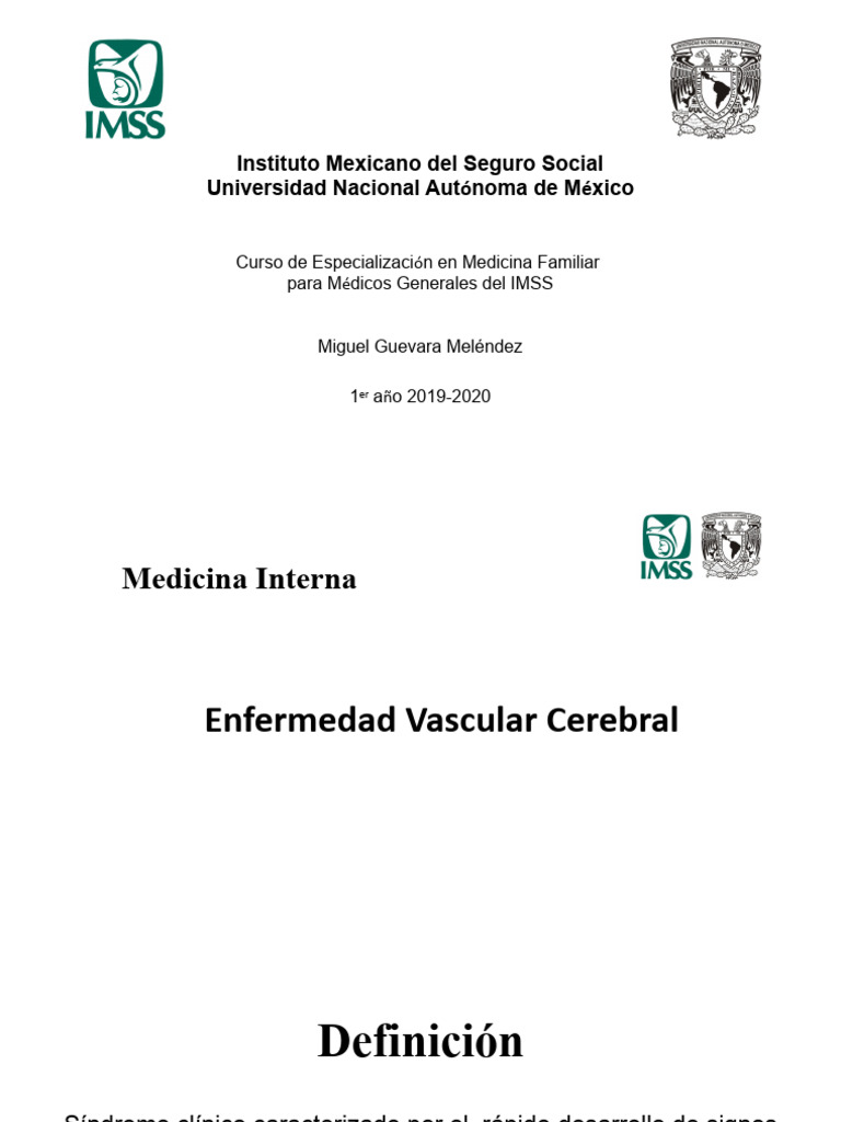 EVC IMSS Febrero 2020 | PDF | Isquemia | Carrera