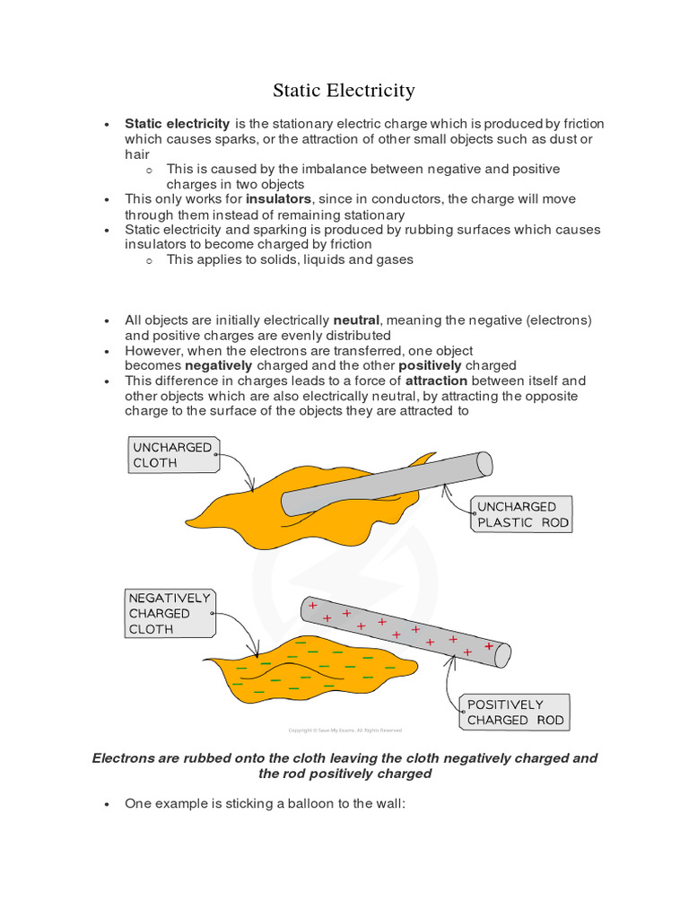 Static Electricity Questions GRADE 8 | PDF | Electric Charge ...
