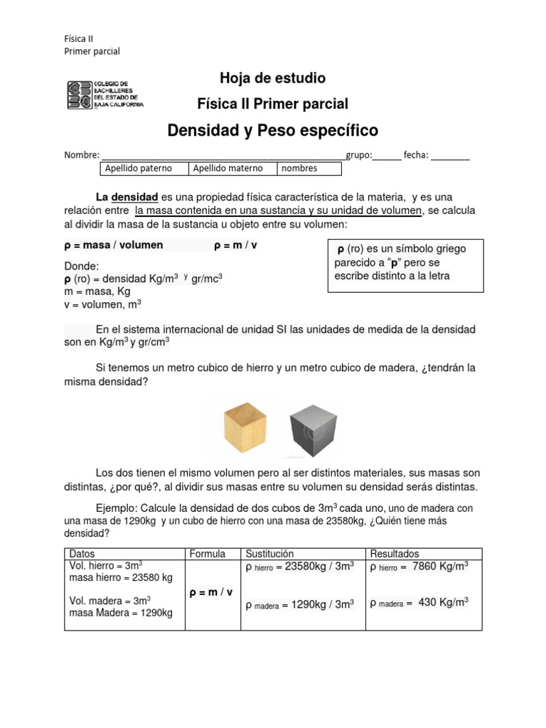 Densidad | PDF | Densidad | Masa