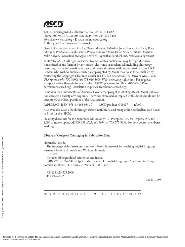 The Language-Rich Classroom A Research-Based Frame... - (Copyright ...